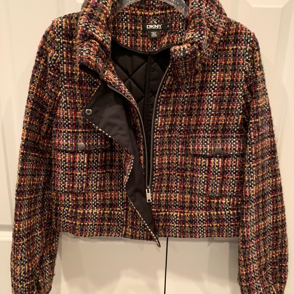 Dkny | Jackets & Coats | Dkny Multi Colored Tweed Jacket | Poshmark